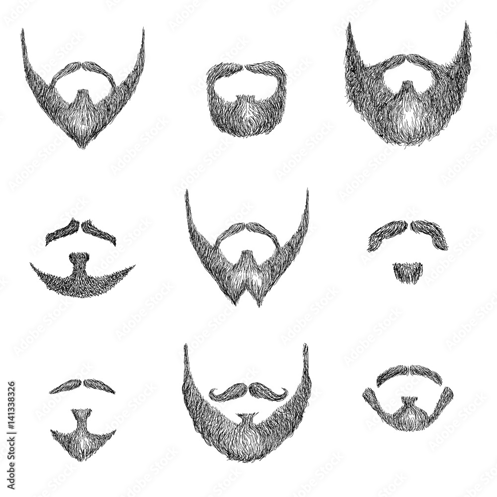 Barbers guide for beard styles vector Stock Vector | Adobe Stock