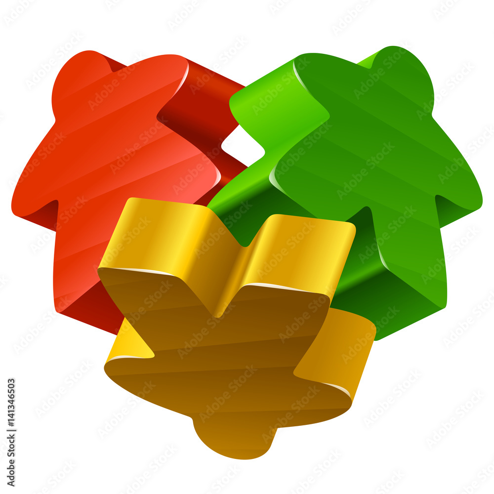 Vector meeples in the shape of heart. Board games pieces isolated on ...