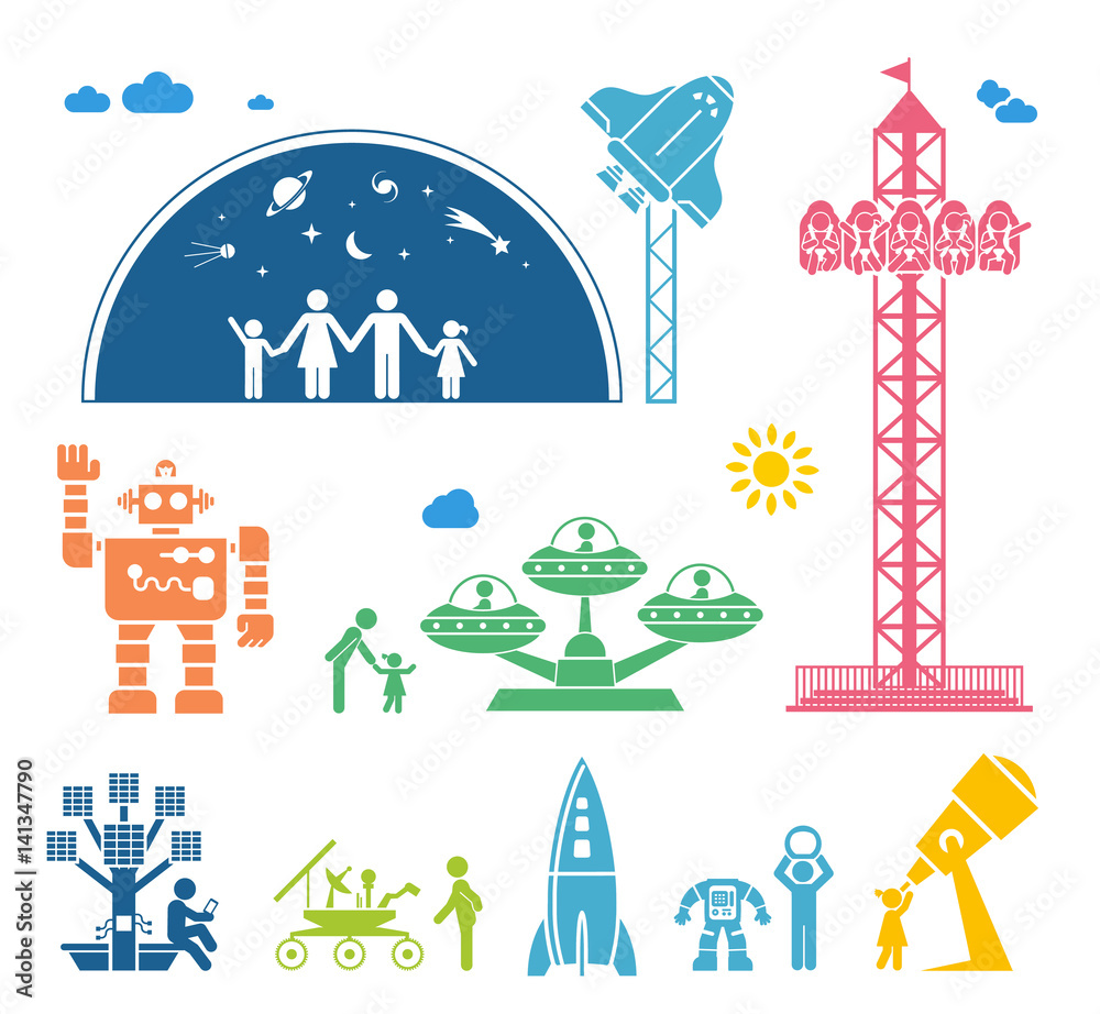 Modern technology era. Various situations of using technology for fun ...