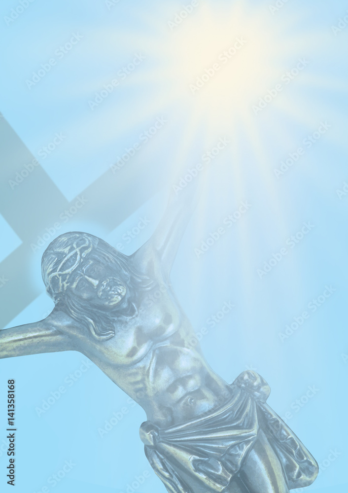 He gave us his Light - Symbolic Jesus on the cross with his left hand ...