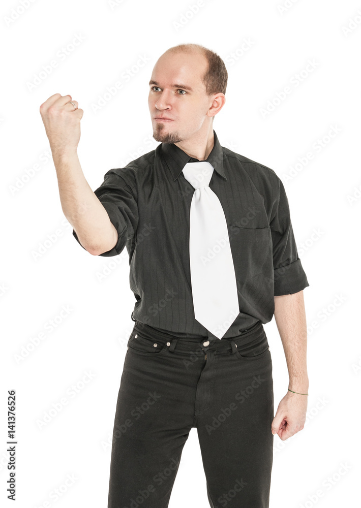 Angry man showing his fist isolated Stock Photo | Adobe Stock