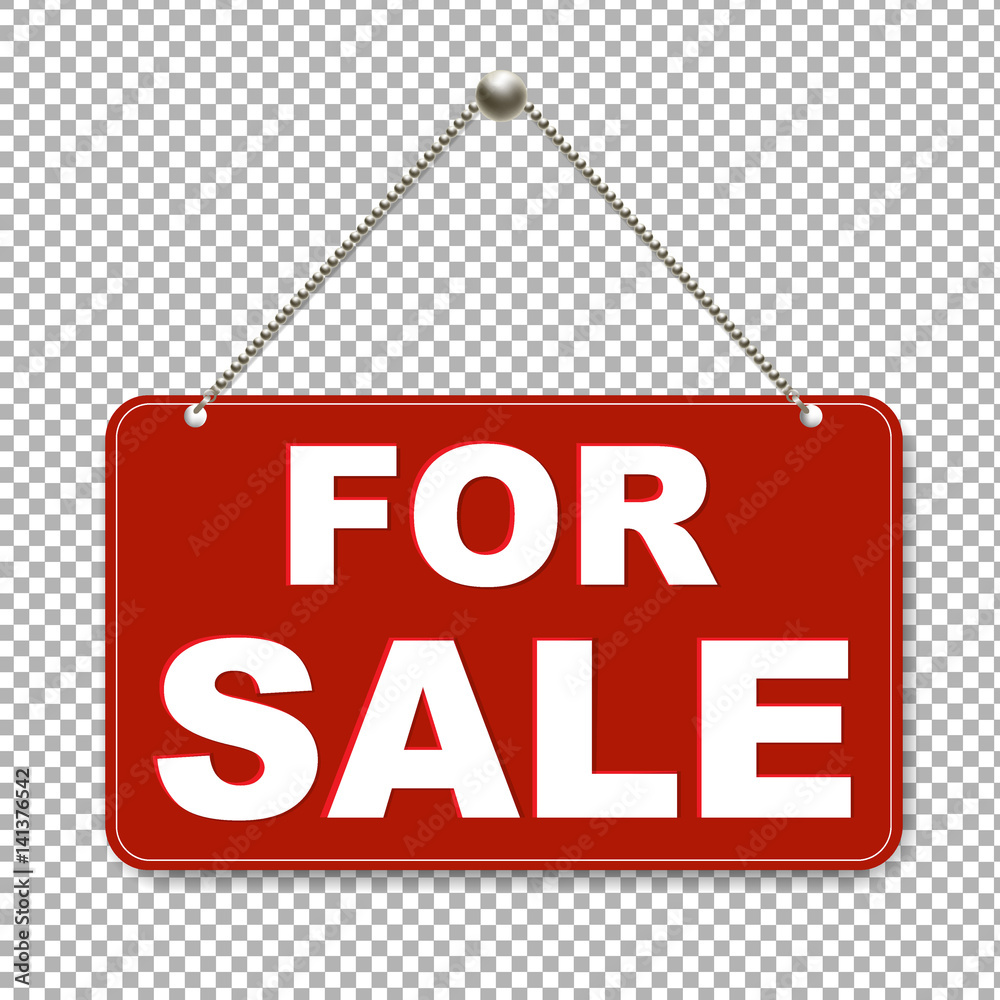 For Sale Sign With Transparent Background Stock Vector | Adobe Stock