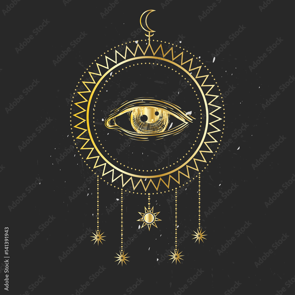All seeing eye symbol and sacred geometry Stock Vector | Adobe Stock
