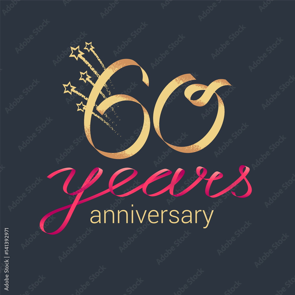 60 years anniversary vector icon, logo Stock Vector | Adobe Stock