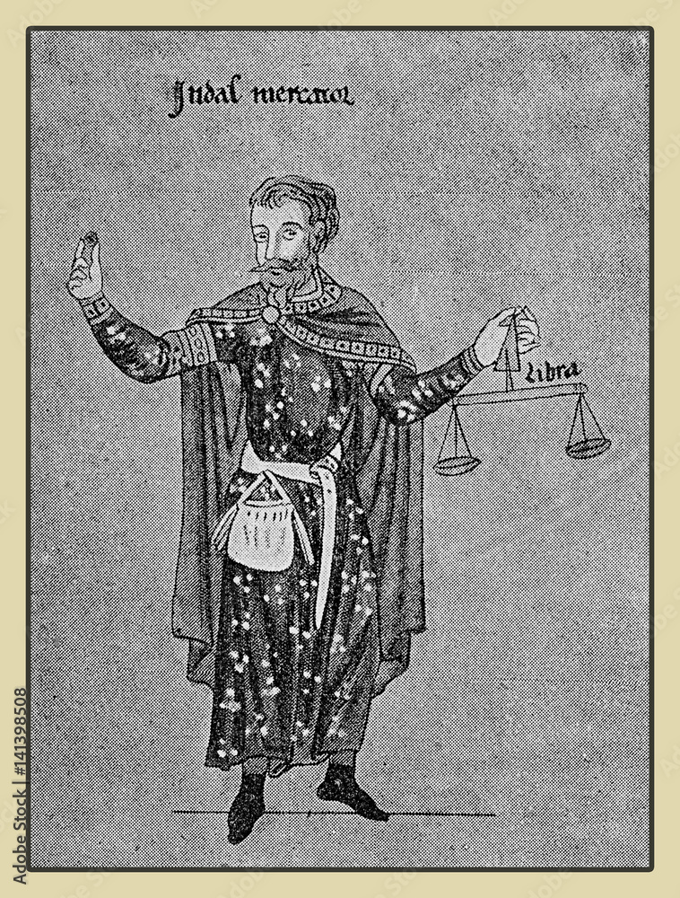 Jewish merchant with his peculiar dress and trade objects, from a ...