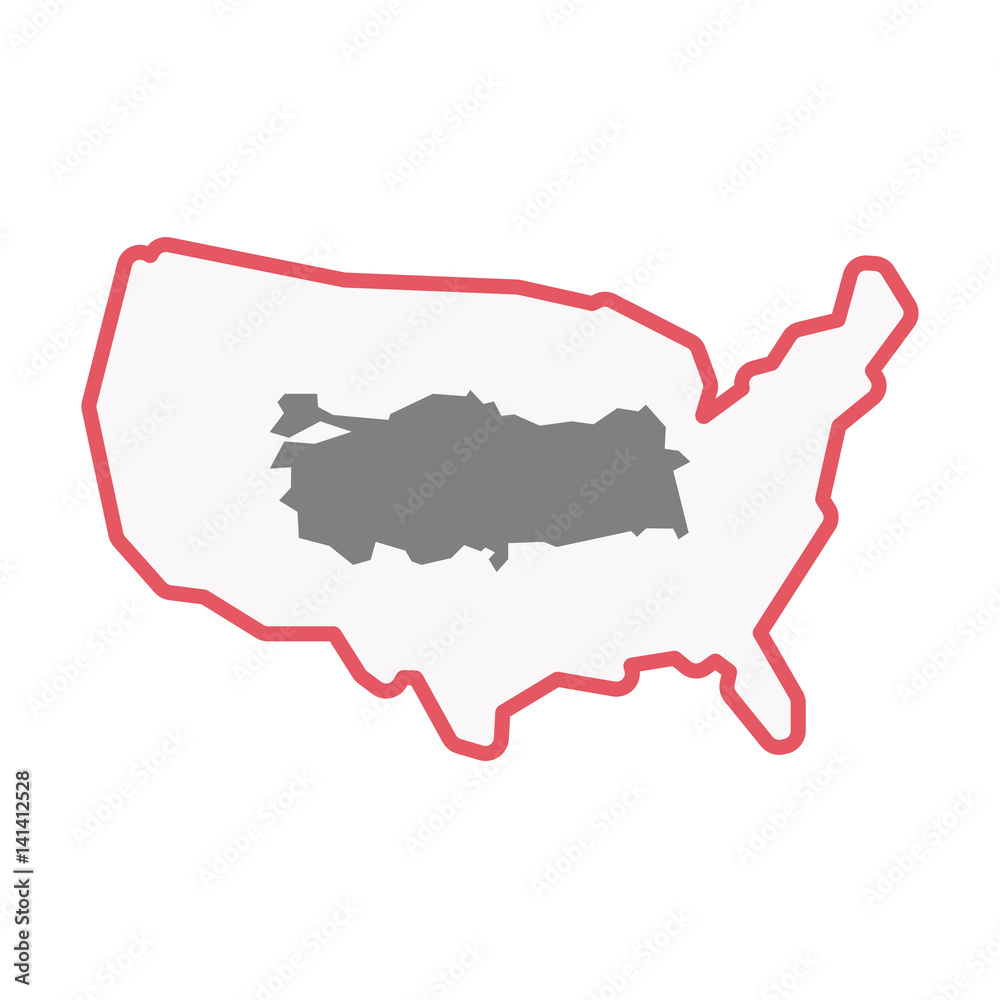 Isolated USA map with a map of Turkey Stock Vector | Adobe Stock