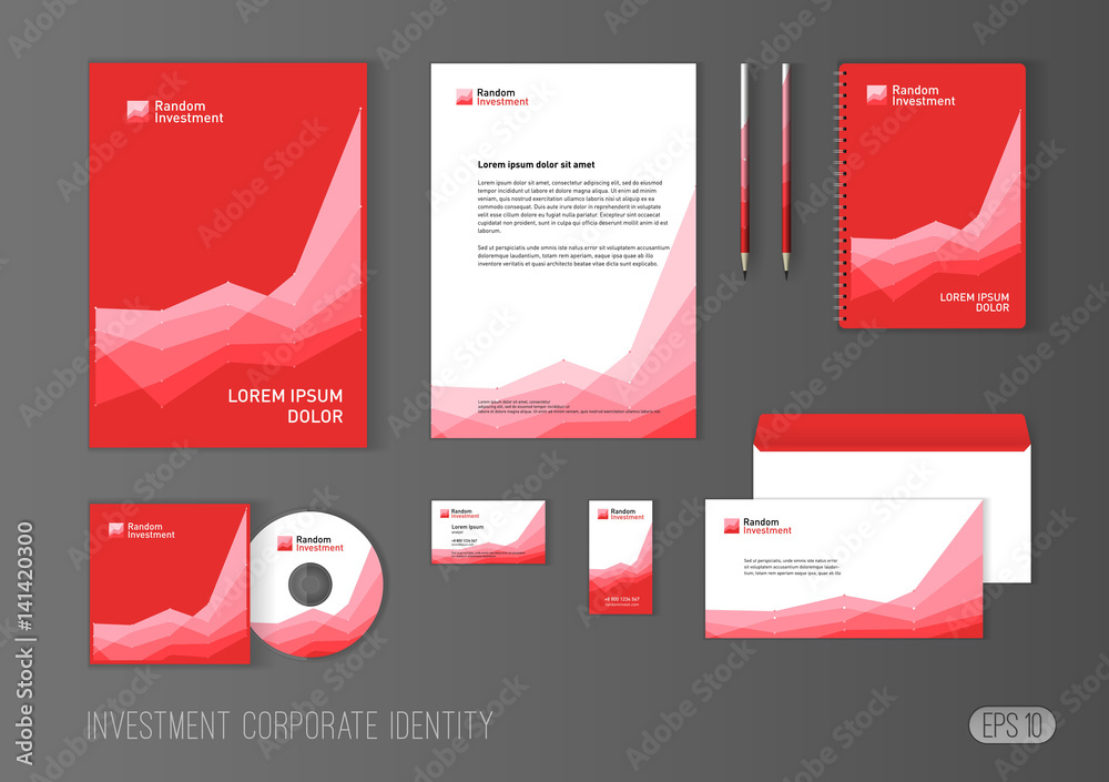Corporate identity template for investment company, modern stationery ...