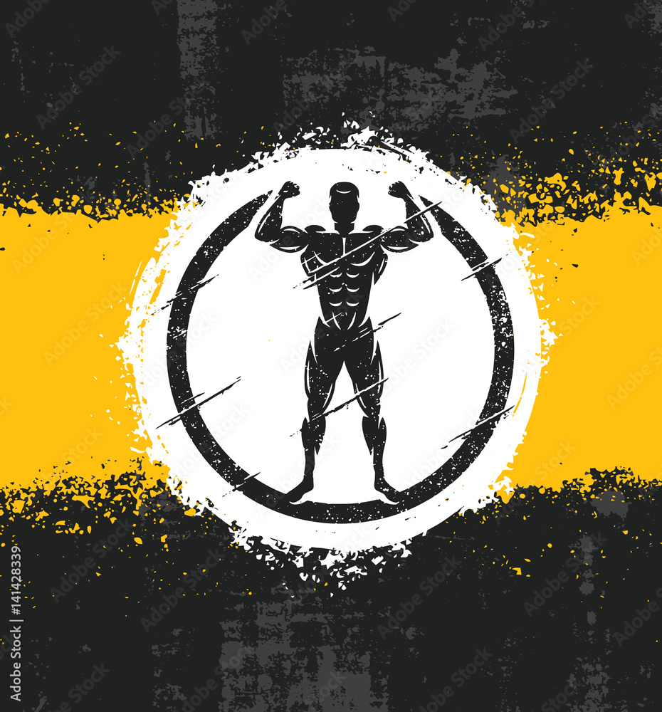 Strong Man Athlete Fitness Workout Rough Illustration. Creative Vector ...