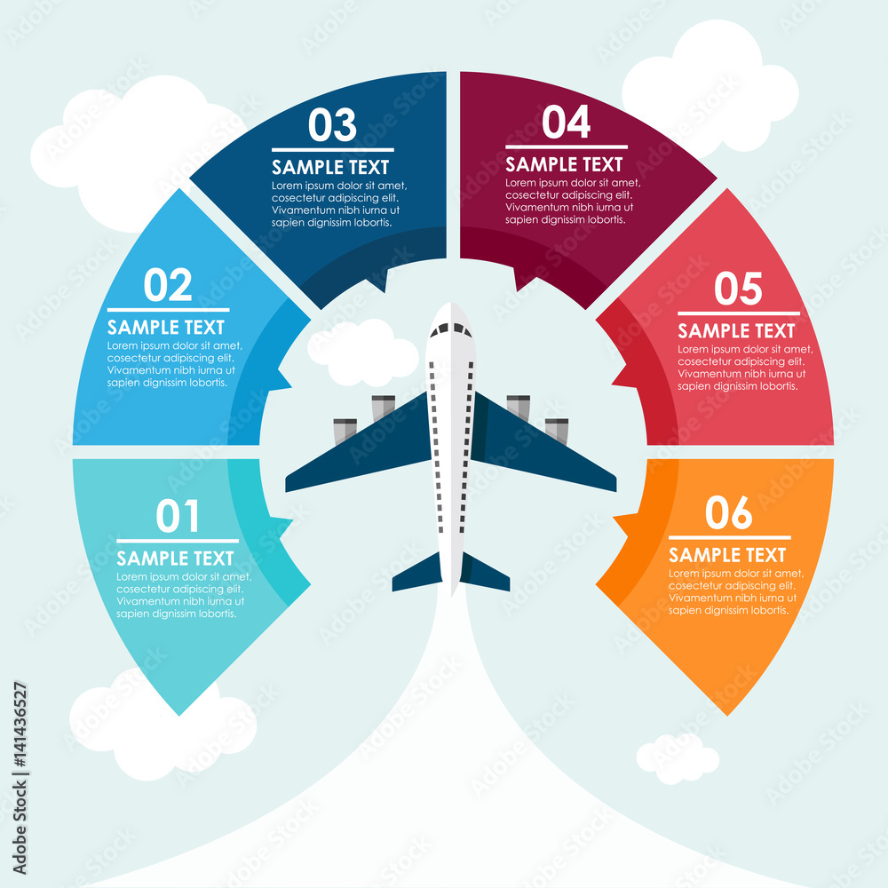 Airplane infographic Stock Vector | Adobe Stock