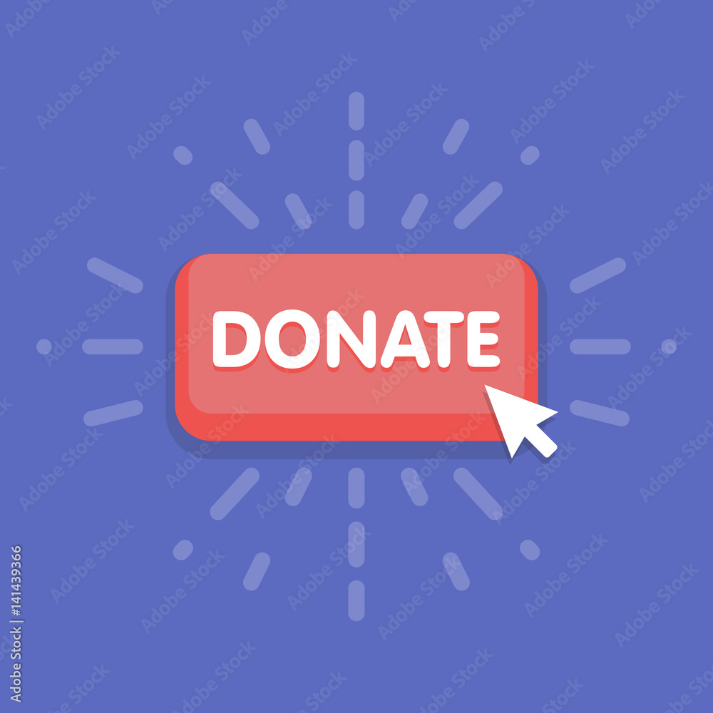Modern donate button design with mouse click symbol. Vector ...