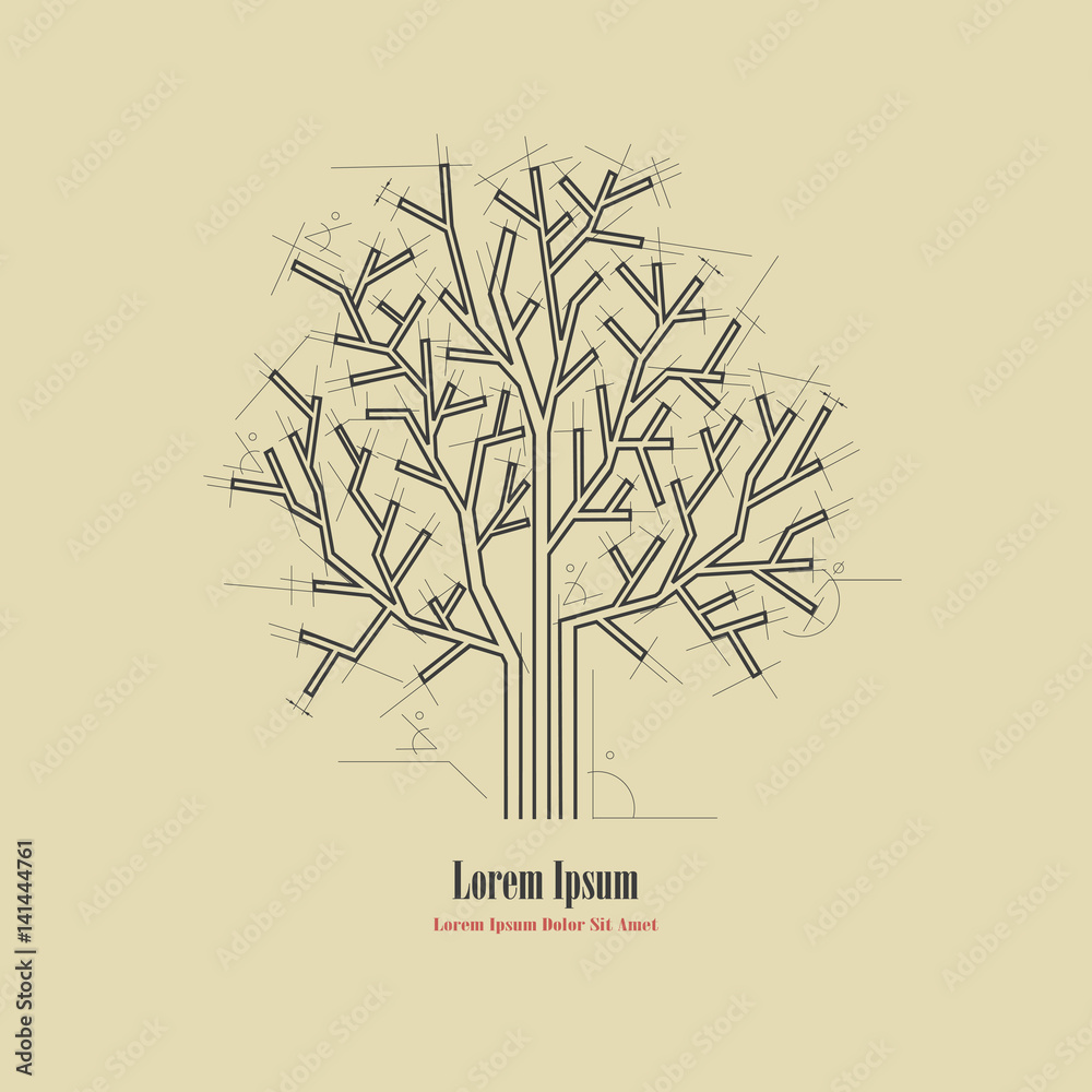 Creative Tree in architectural style Stock 벡터 | Adobe Stock