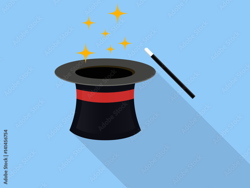 Magic hat with some magic floating around Stock Vector | Adobe Stock