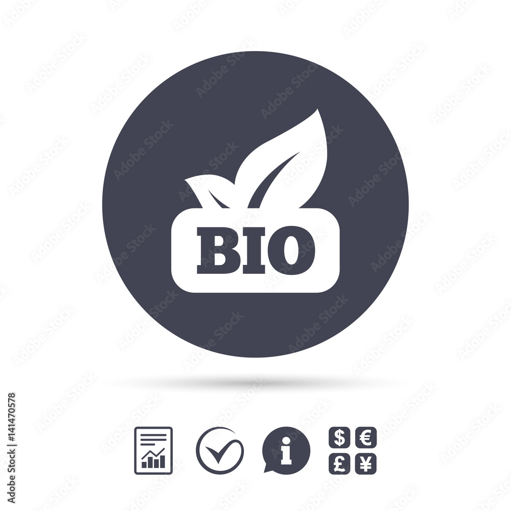 Bio product sign icon. Leaf symbol. Stock Vector | Adobe Stock