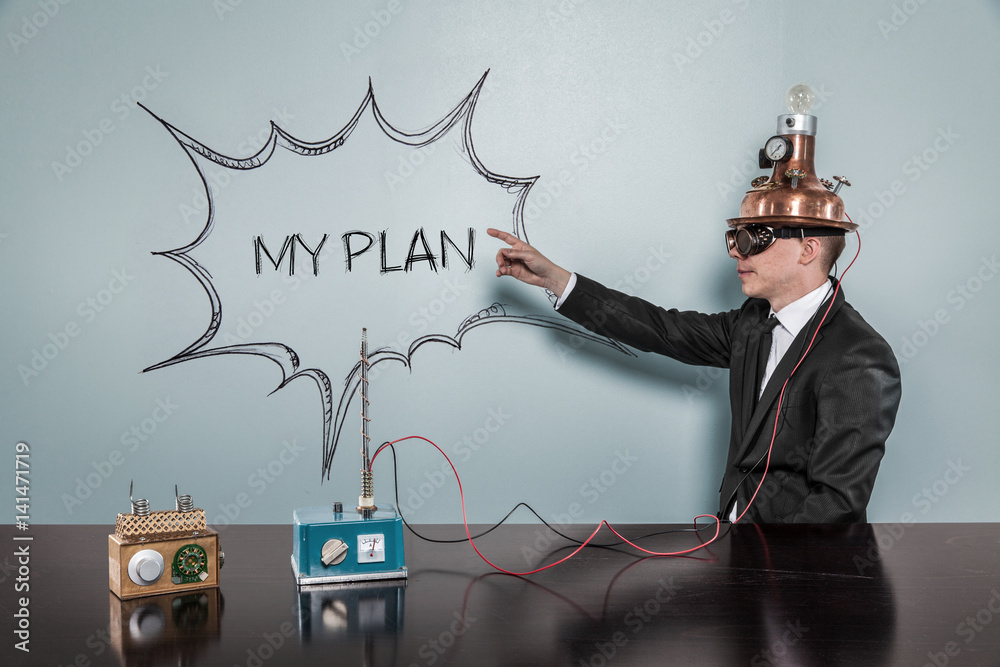 My Plan concept with vintage businessman Stock Photo | Adobe Stock