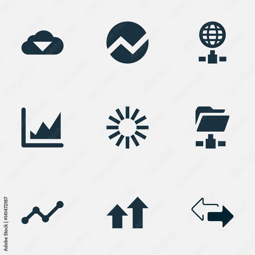 Vector Illustration Set Of Simple Data Icons. Elements Digital Documnet ...