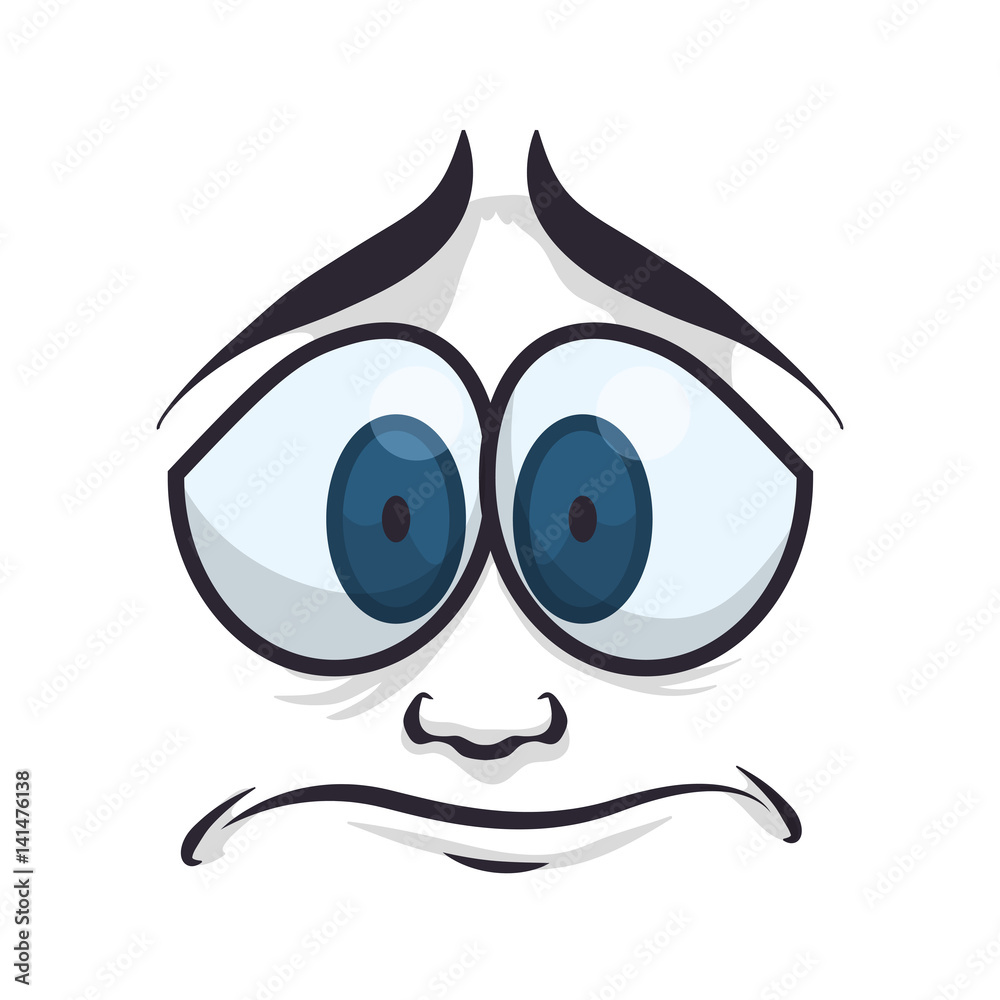 Concerned cartoon face icon vector illustration graphic design Stock ...