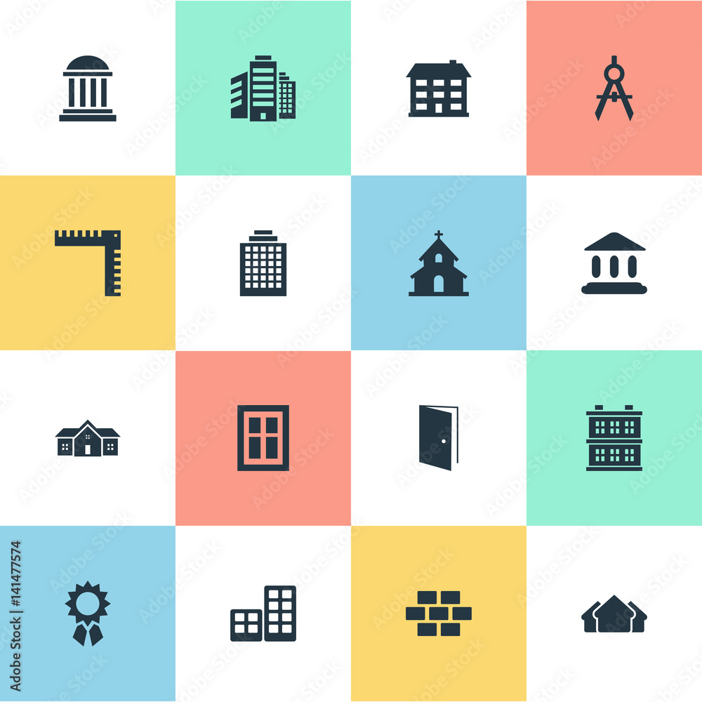 Vector Illustration Set Of Simple Structure Icons. Elements Flat ...