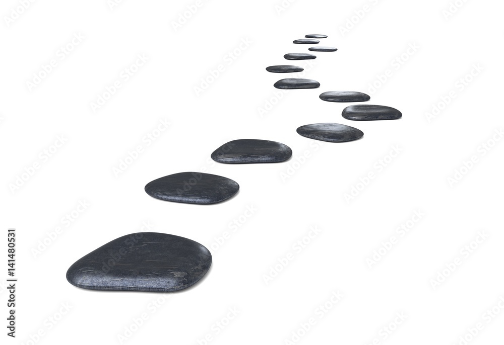 Stone path over on white background 3d illustration Stock Illustration ...