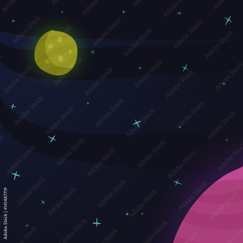 Space background in cartoon style.Vector illustration Stock Vector ...