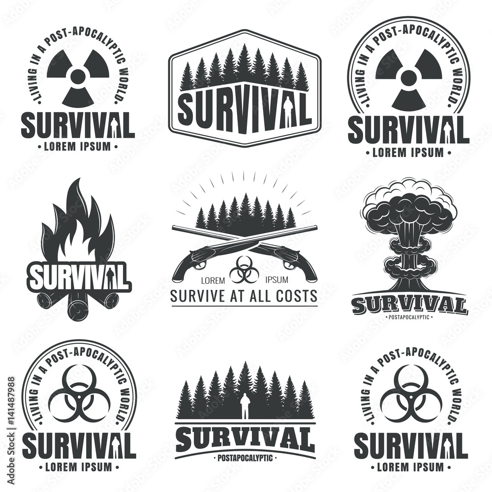 Set of icons on the theme of survival. Stock Vector | Adobe Stock