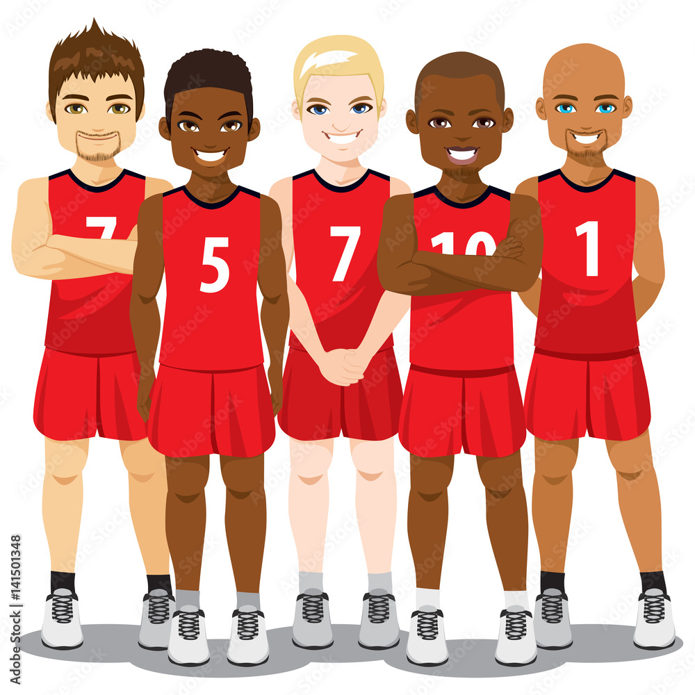 Small group of professional male basketball team Stock Vector | Adobe Stock