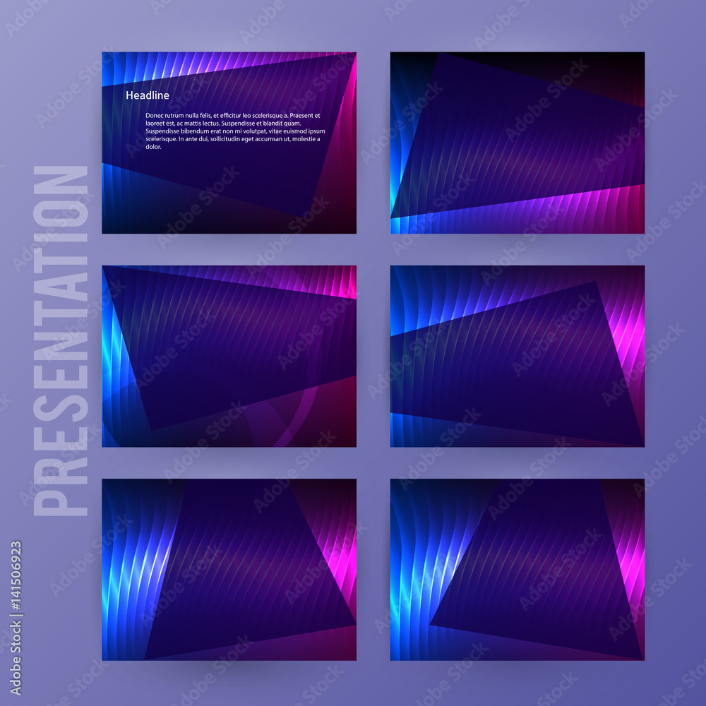 Presentation template powerpoint background aurora boreal neon effect08 ...