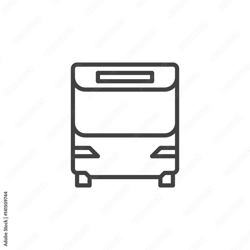Bus line icon, outline vector sign, linear style pictogram isolated on ...