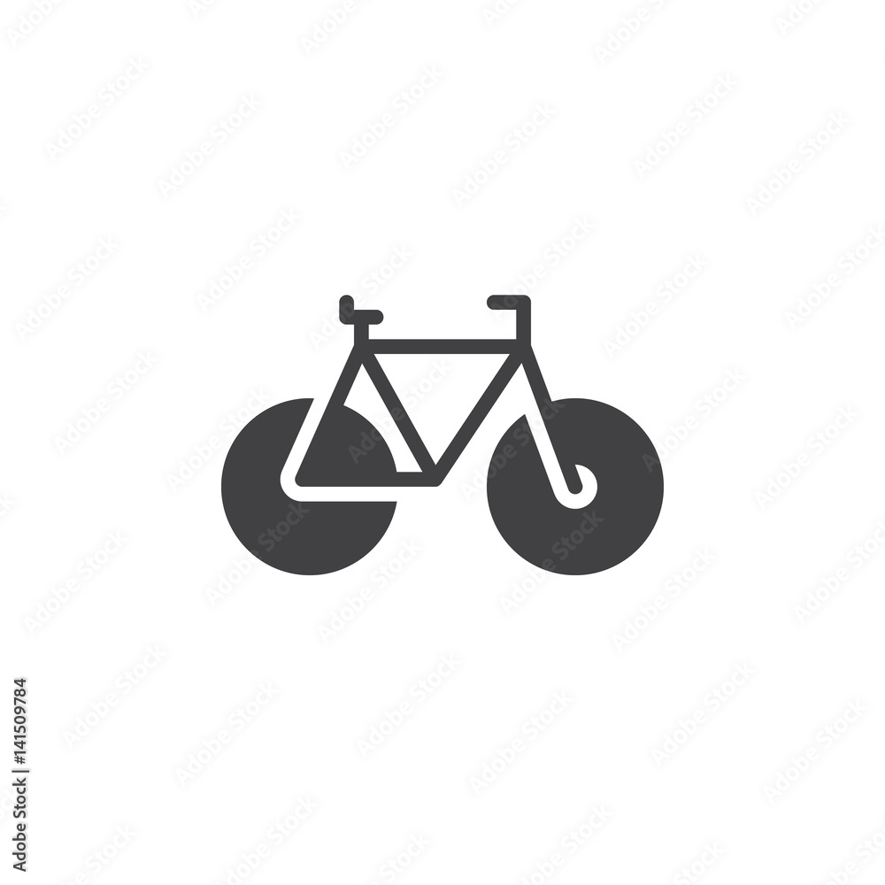 Bicycle, cycling icon vector, filled flat sign, solid pictogram ...