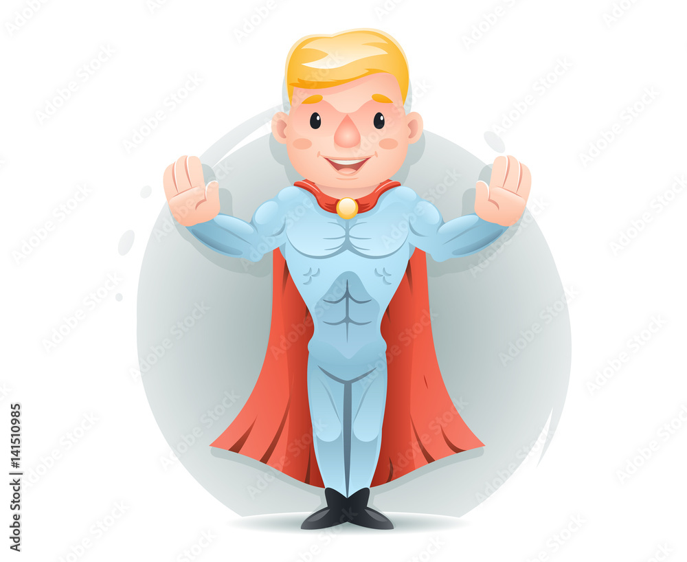 Hero Character Calm Down Peace Pacify Emotion Icon Retro Cartoon Design ...