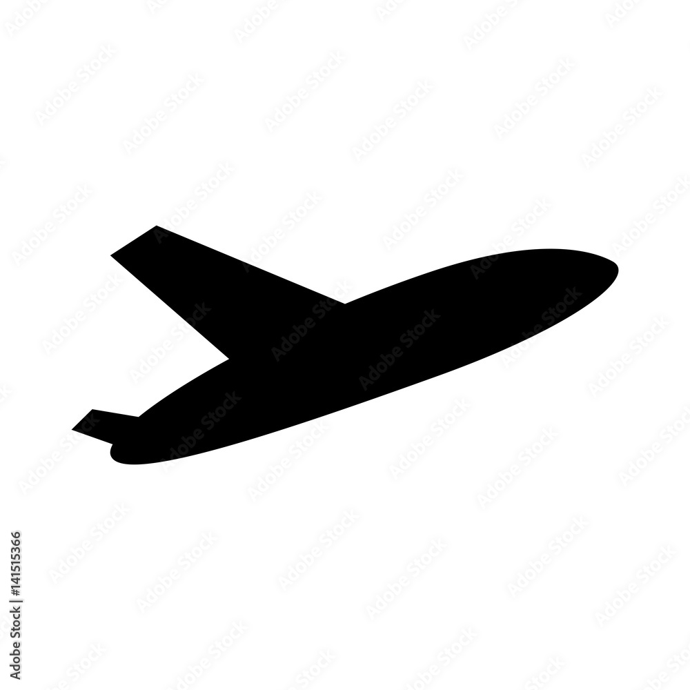 Schwarzes einfaches Symbol - Flieger - Flugzeug Stock-Vektorgrafik ...