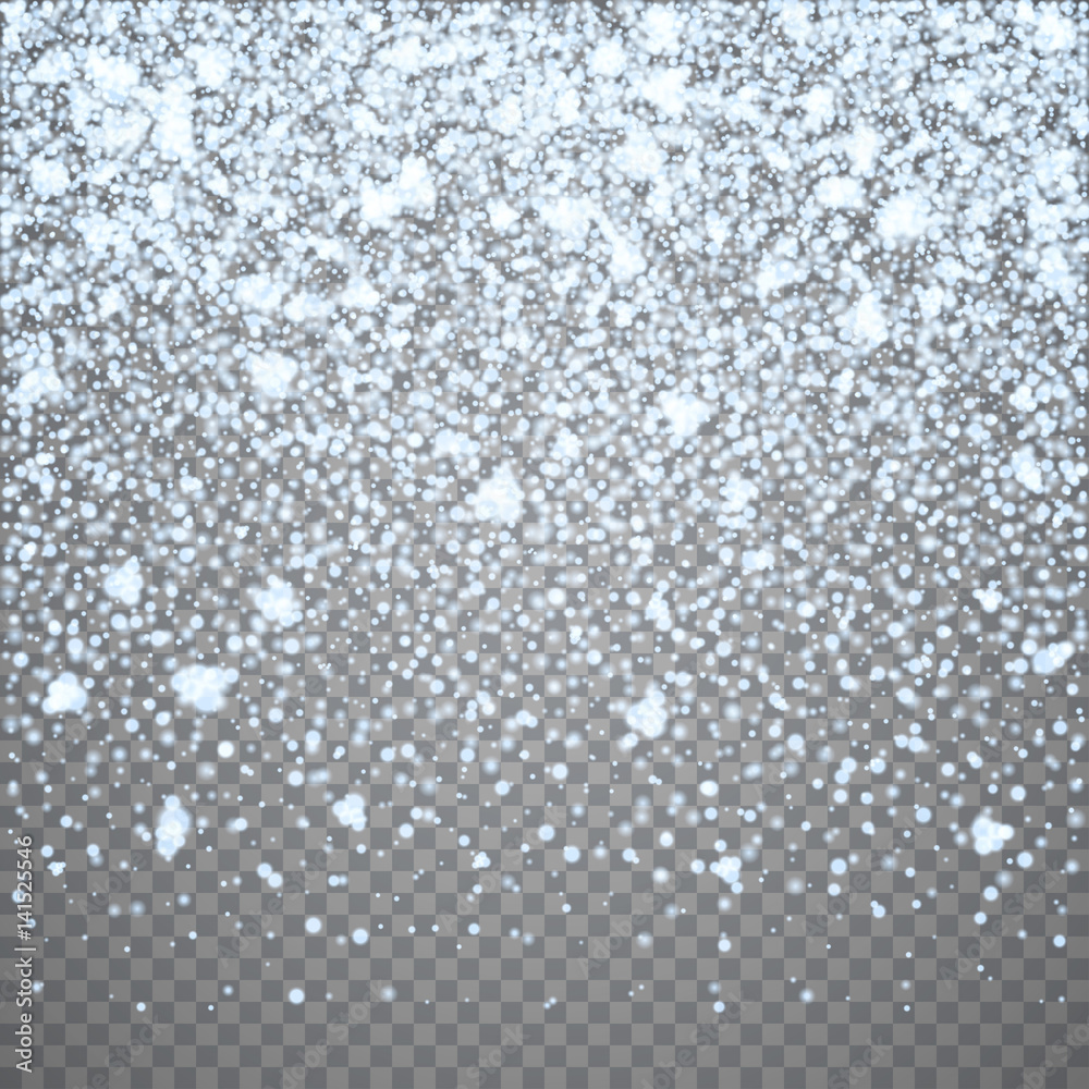 Isolated Christmas falling snow overlay on transparent background ...