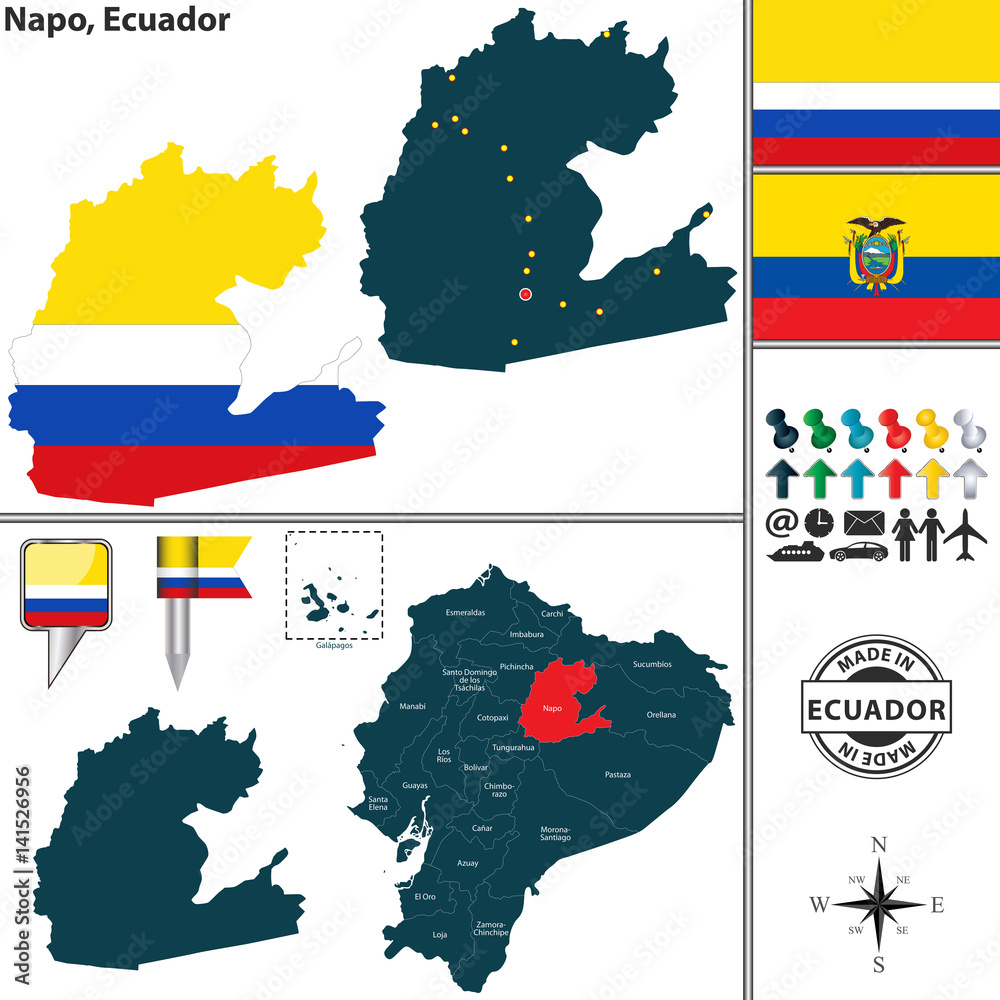 Map of Napo, Ecuador Stock Vector | Adobe Stock