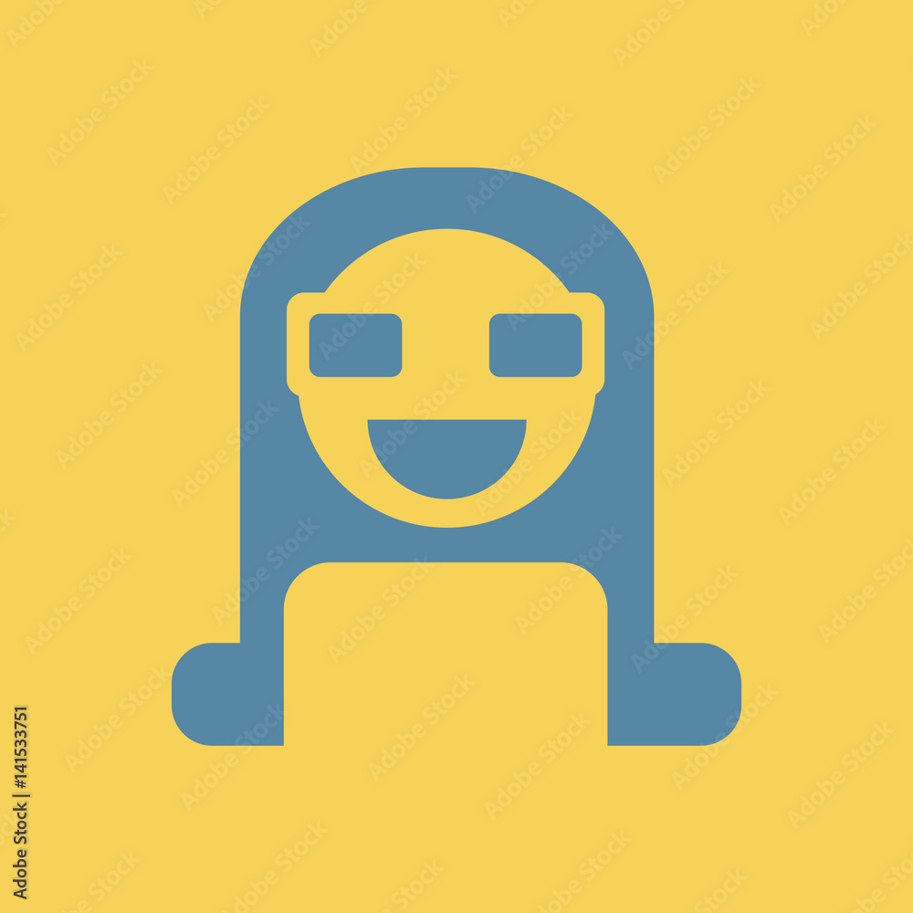 girl at movie Vector illustration in flat style girl at the Cinema ...