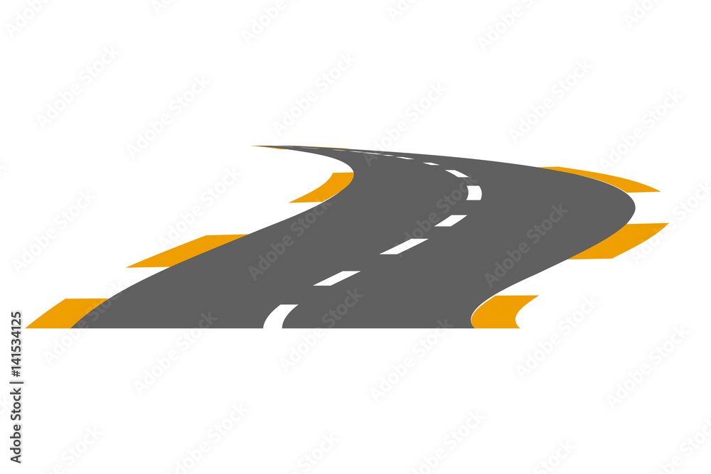 Vector illustration of paved road on a white background Stock Vector ...