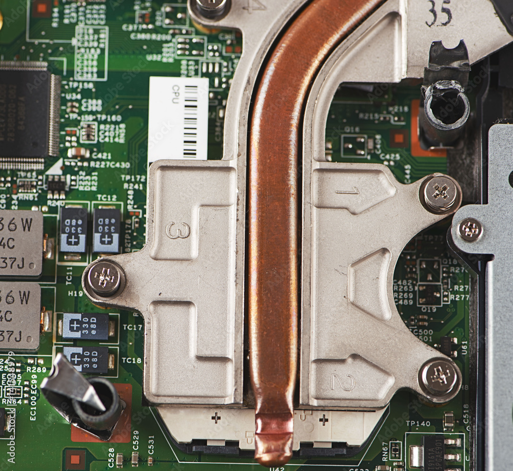 Different internal parts of a laptop. Technology. Stock Photo | Adobe Stock