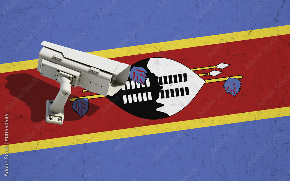 Outdoor video surveillance camera on national flag of Street camera on ...