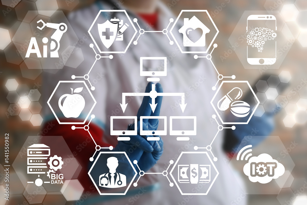 Computer network medicine concept. Healthcare Networking Computing ...
