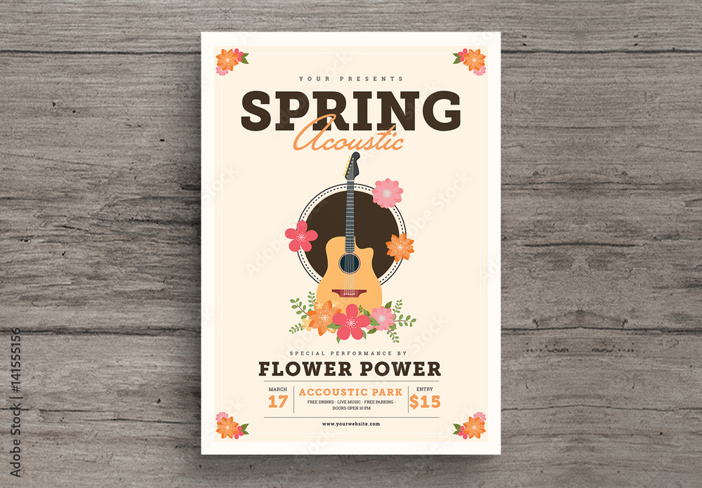 Spring Concert Flyer Layout Stock Template | Adobe Stock