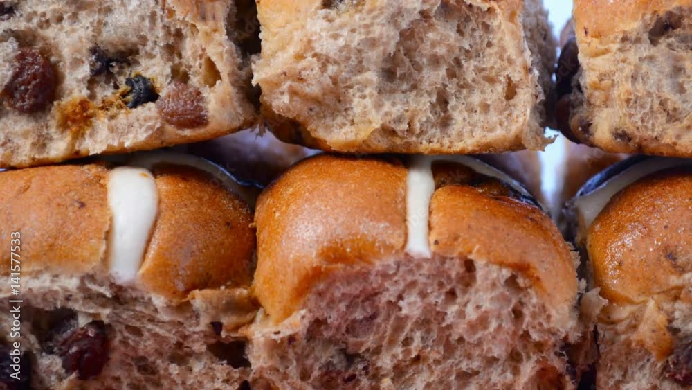 Vídeo do Stock: Traditional Easter holiday food, close up slow pan of ...