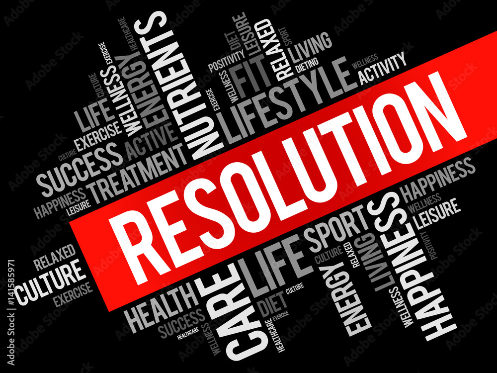 Vettoriale Stock RESOLUTION word cloud, fitness, sport, health concept ...