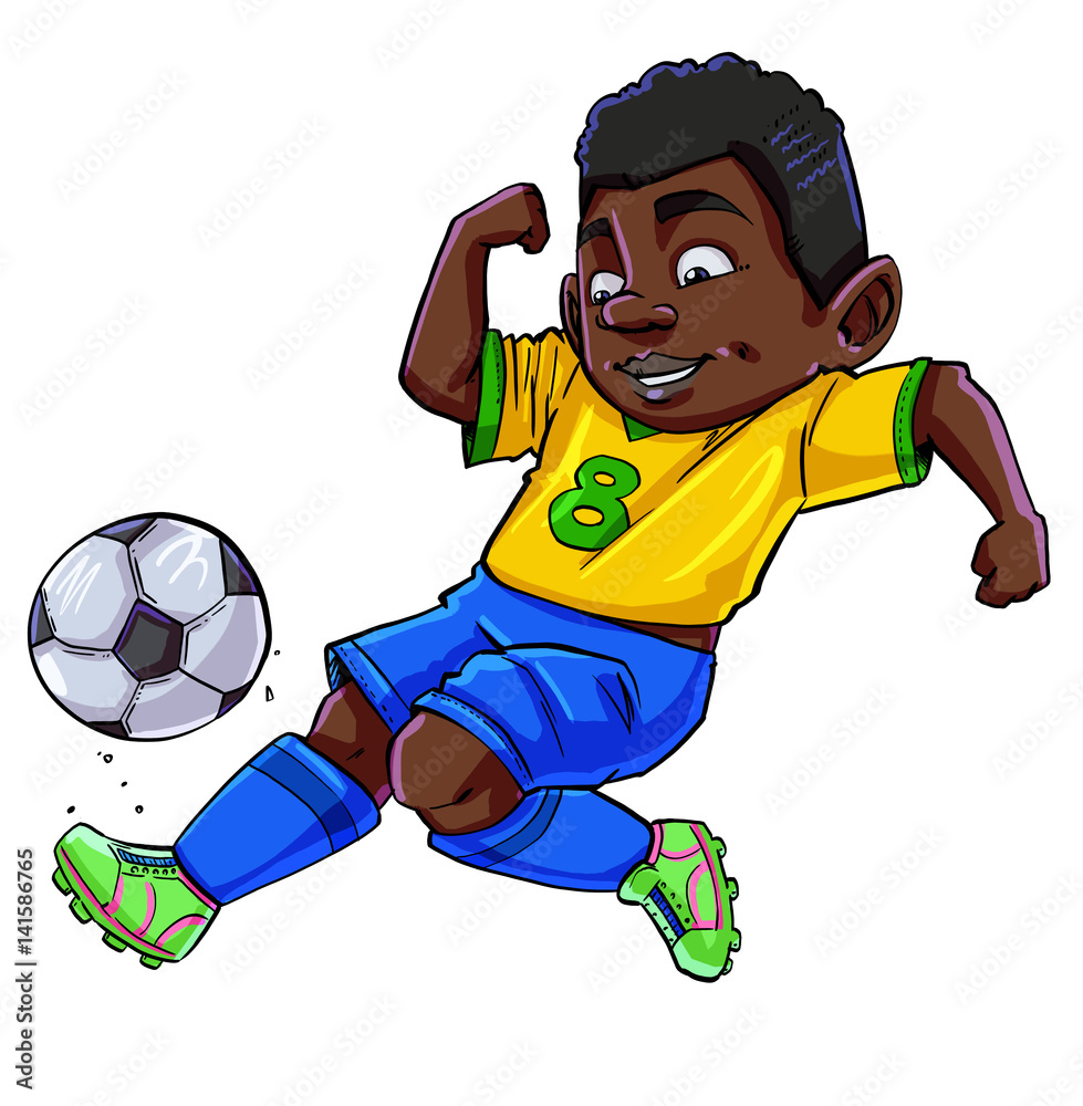 Cartoon footballer Stock Photo | Adobe Stock