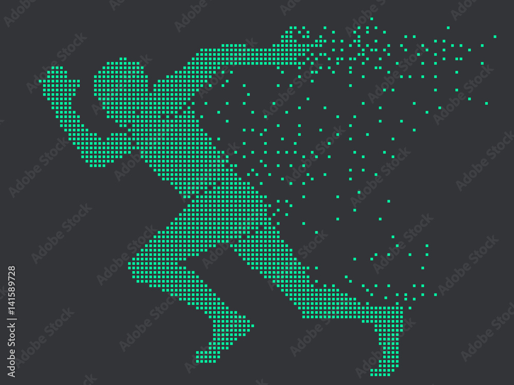Running Man,vector graphics,composed of mosaic particle. Stock Vector ...
