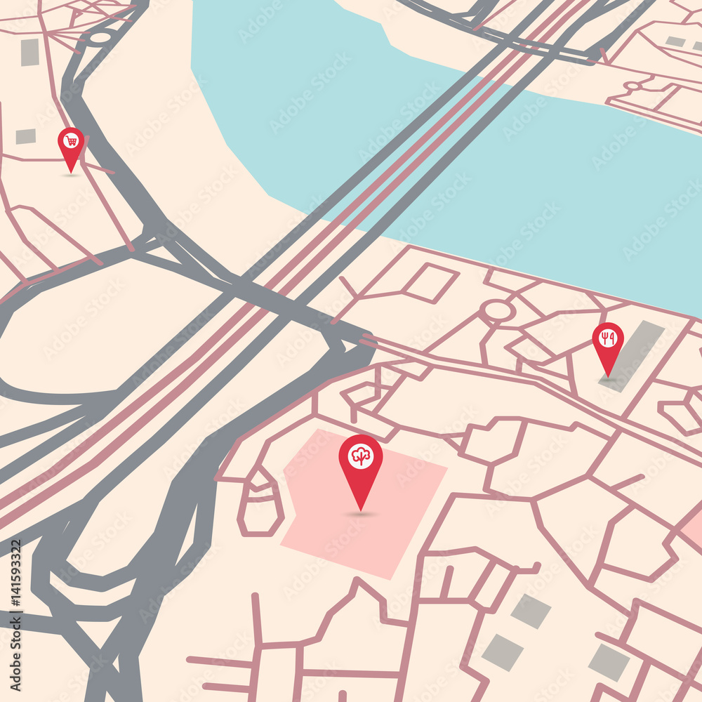 Vector city map Stock Vector | Adobe Stock