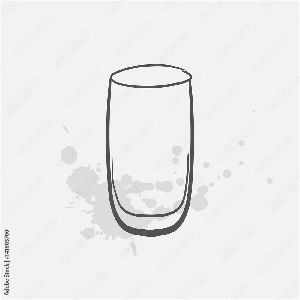 highball glass vector sketch icon Stock Vector | Adobe Stock