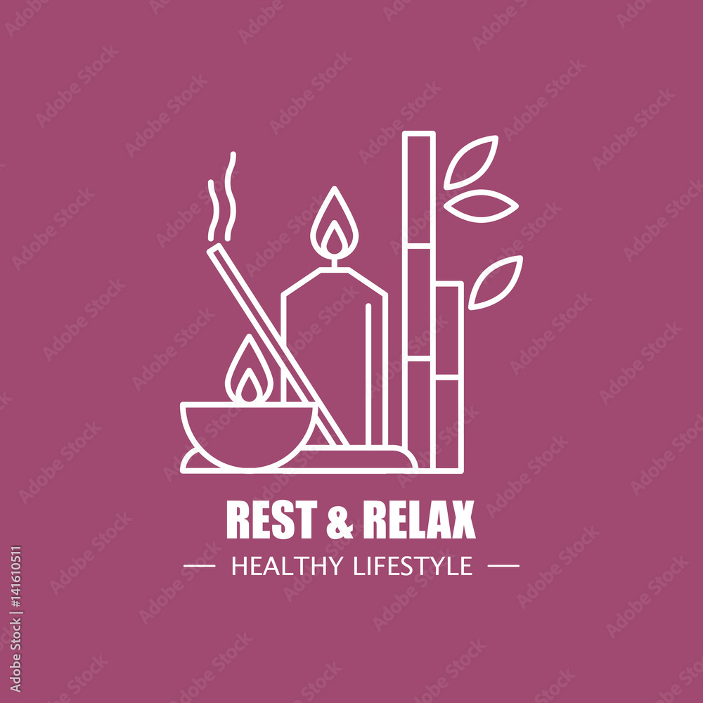 Rest and relax vector logo design template. Modern linear branding ...