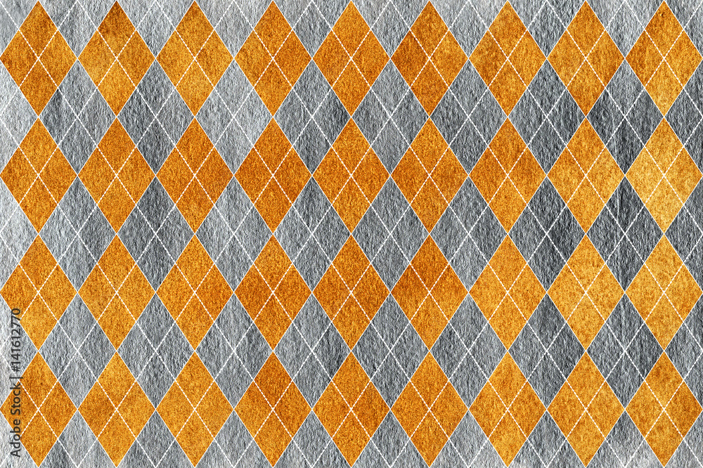 Vintage painted silver and golden diamond pattern. Stock Illustration ...