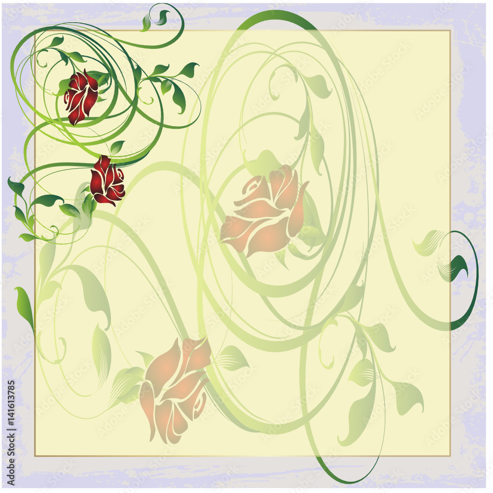 cadre de roses rouges Stock Vector | Adobe Stock