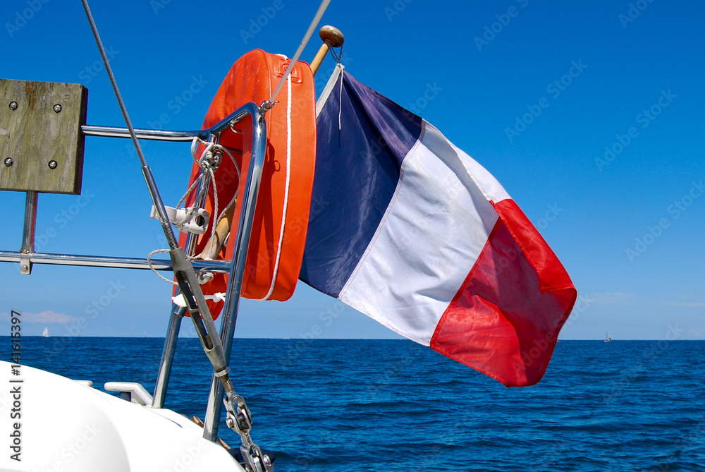 sailing boat and french flag Stock-Foto | Adobe Stock