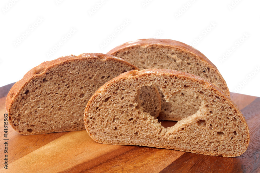 Sauerteig - Vollkornbrot Bäckerbrot Brotscheibe mit Herz Stock-Foto ...