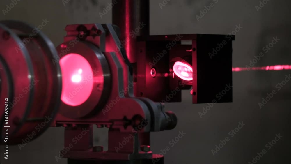 Experiments with a laser system in the laboratory. Laser cutting ...